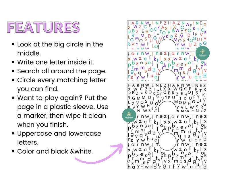 Alphabet Letter Search Worksheets A-Z, Kids Learning Activity (PDF ...