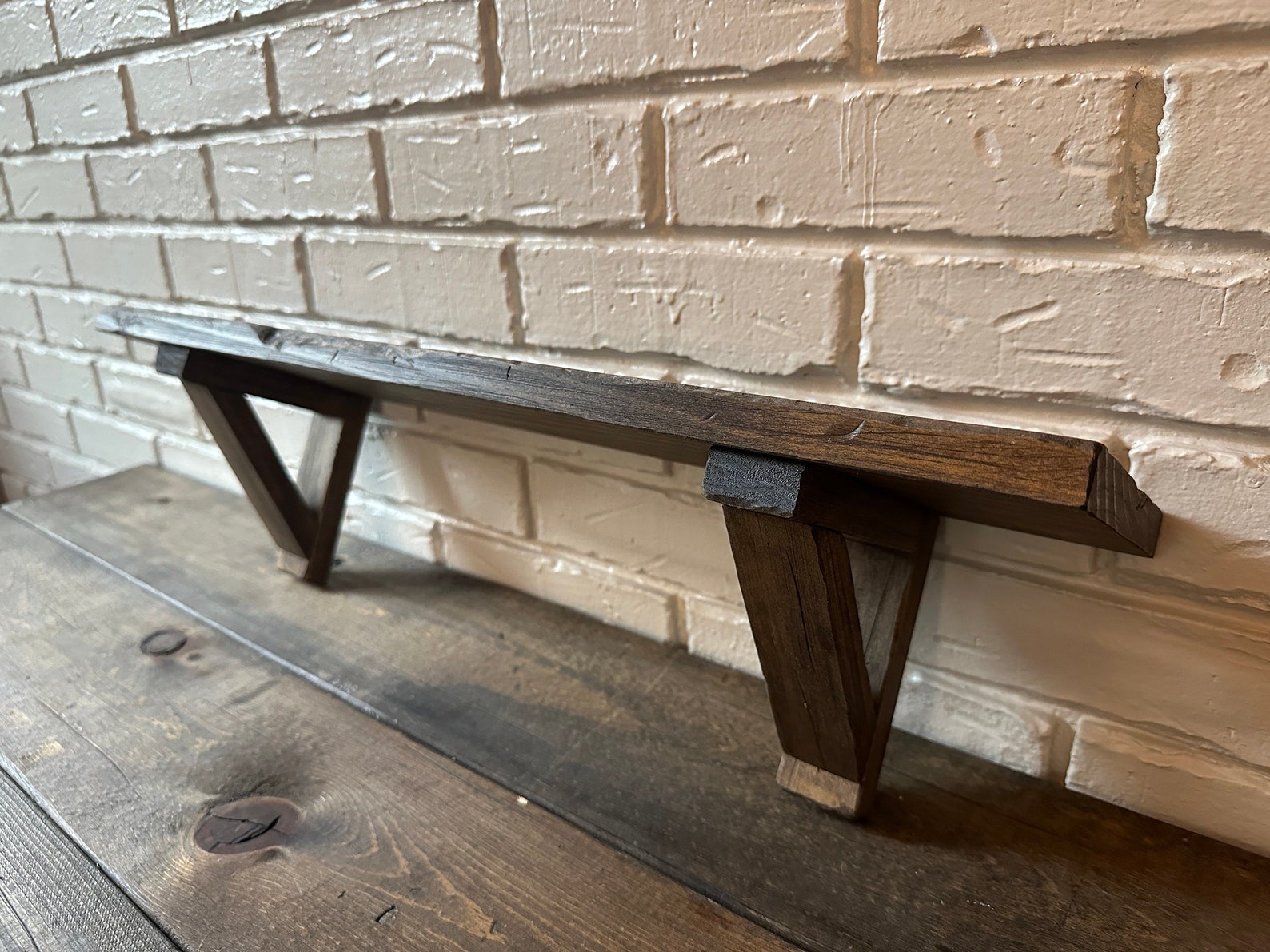 Old Country Wood Shelf - Tobacco Brown, Western Shelf, Rustic ...