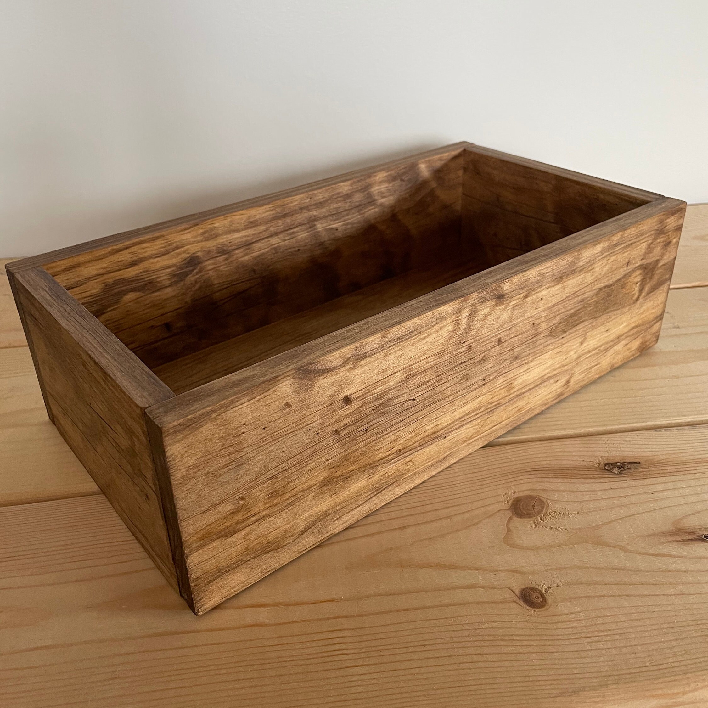 Rustic Wood Bin Medium Rustic Brown Crate Farmhouse - Etsy