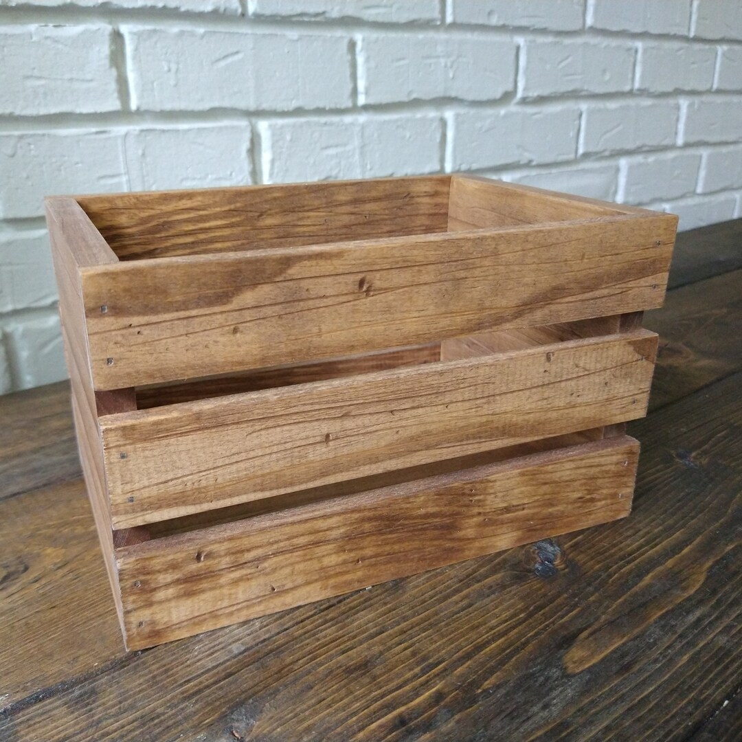 The Original Rusty Crate - Small - Rustic Brown, Rustic Wood Crate ...