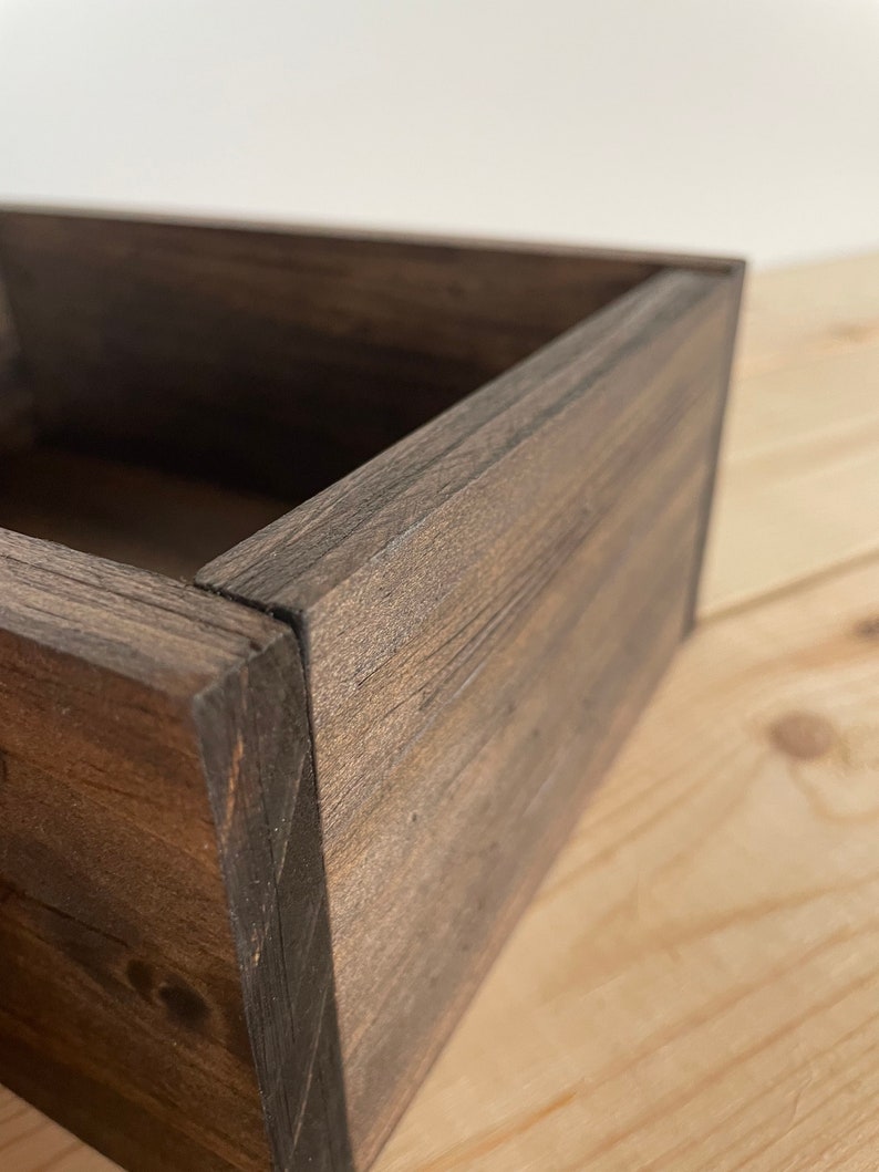 Rustic Wood Bin Small Tobacco Dark Brown Wood Crate - Etsy