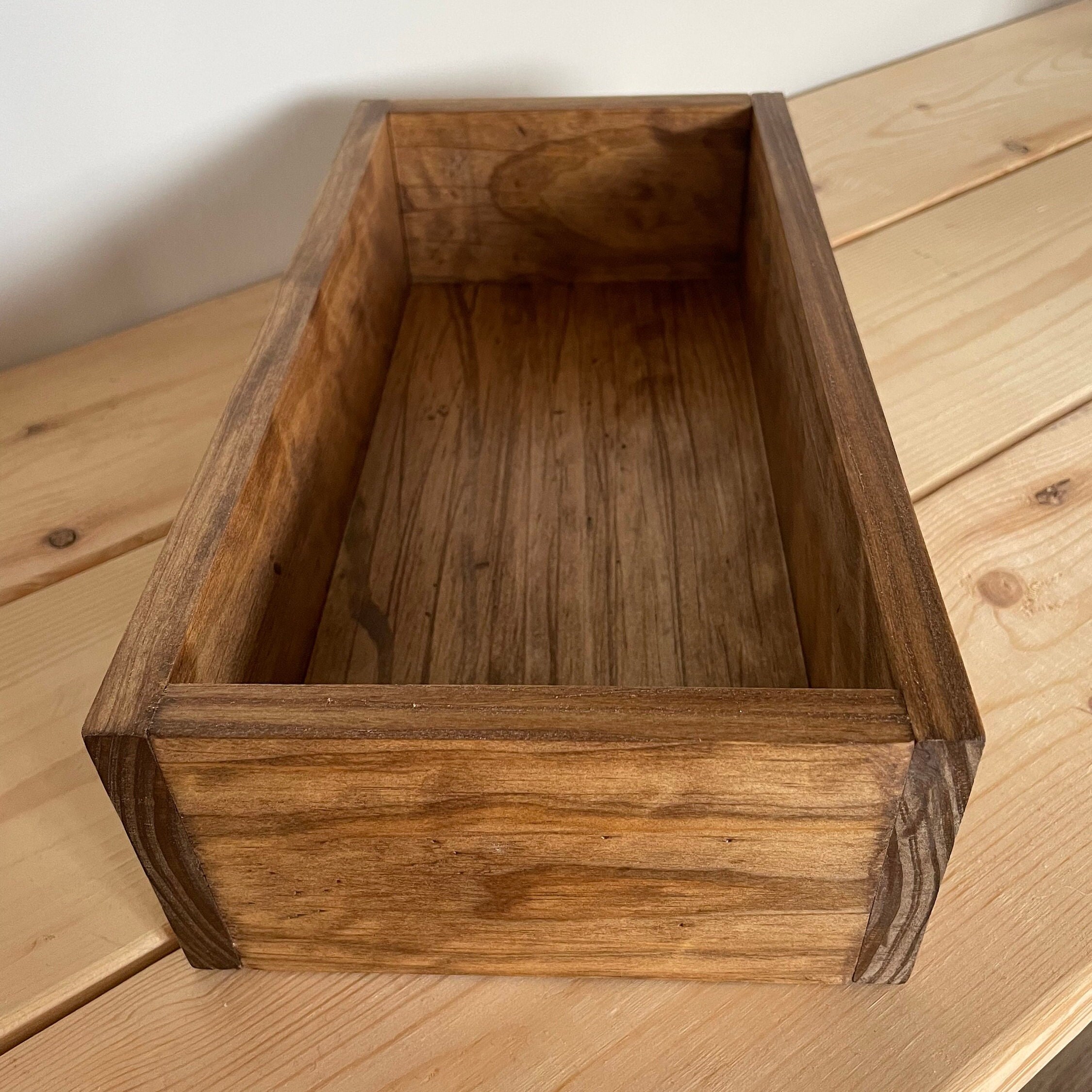 Rustic Wood Bin Medium Rustic Brown Crate Farmhouse - Etsy