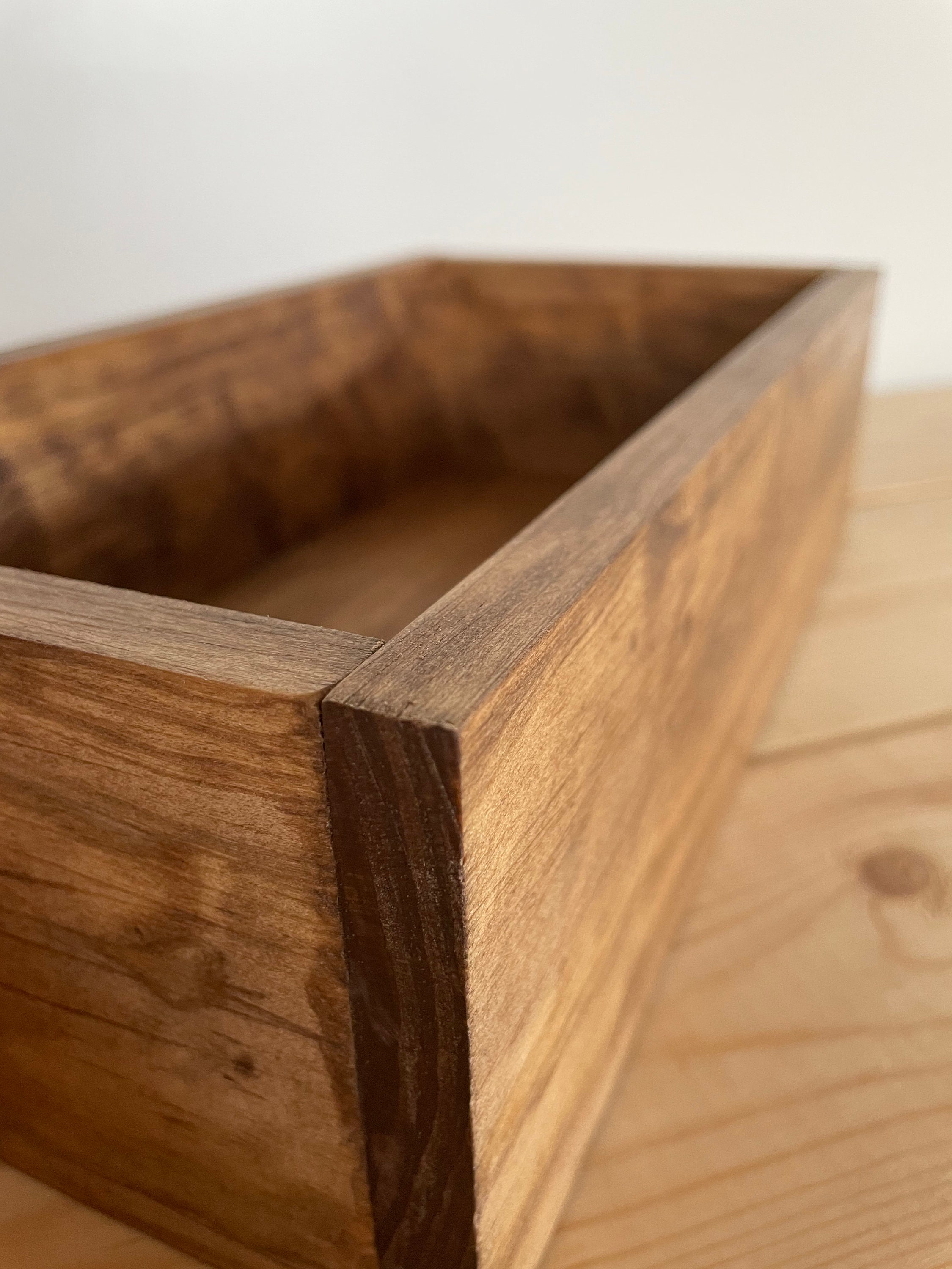 Rustic Wood Bin Medium Rustic Brown Crate Farmhouse - Etsy