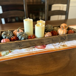 Rustic Wood Table Runner Tray With Handles, Farmhouse Tray, Cocktail ...