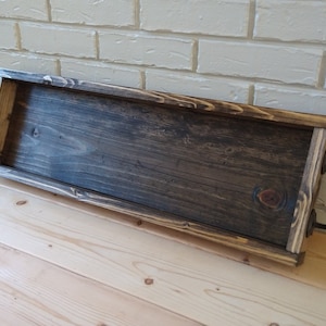 Rustic Wood Table Runner Tray With Handles, Farmhouse Tray, Cocktail ...