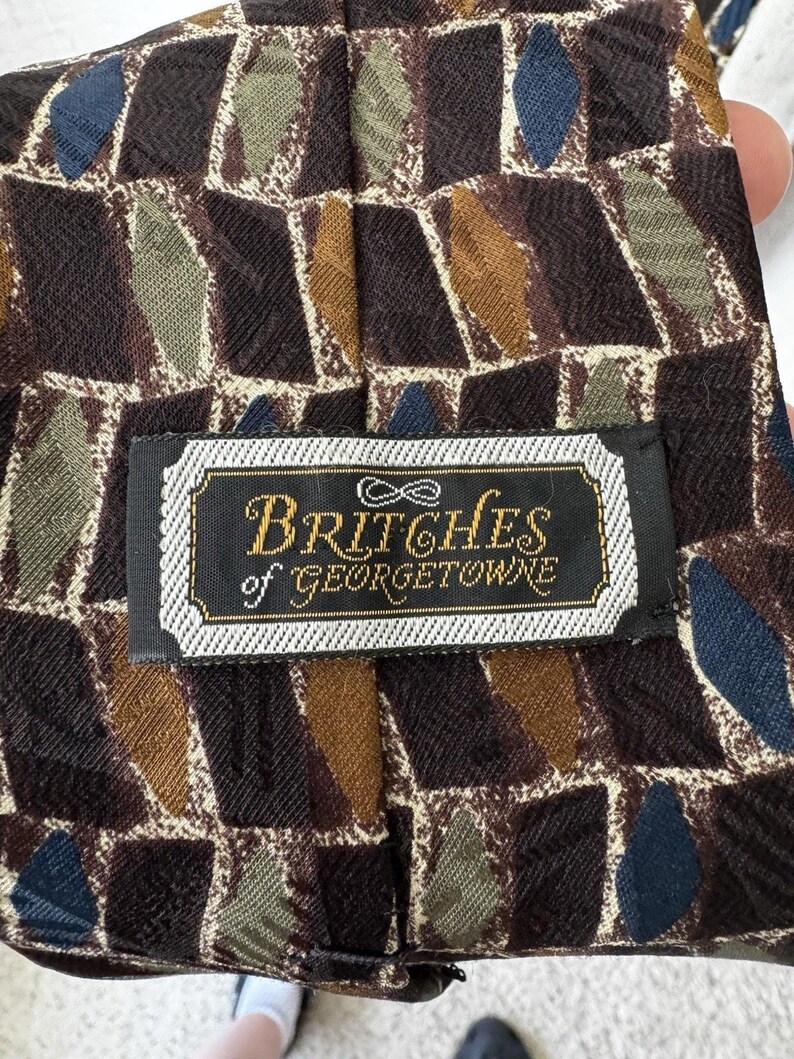 Vintage Britches of Georgetowne Silk Tie – Geometric Mid-century ...