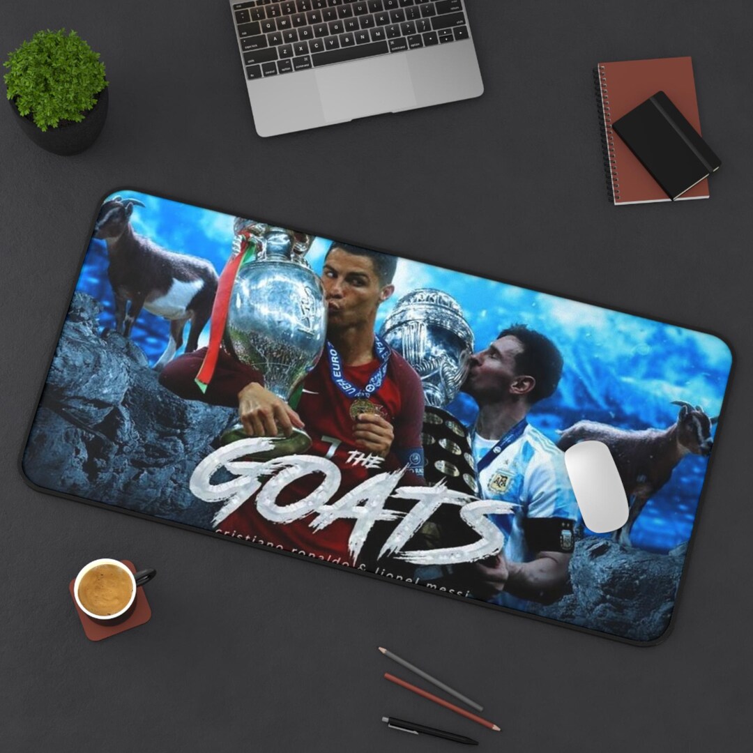 Ronaldo & Messi Desk Mat: GOATS Gaming Deskpad, Sports Decor - Etsy