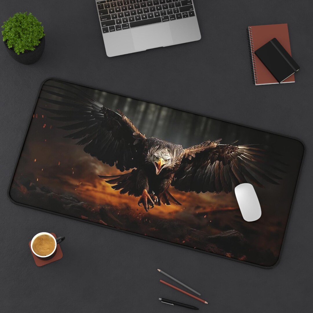 Eagle Desk Mat: Neoprene Gaming Mouse Pad, Wildlife Office Decor - Etsy
