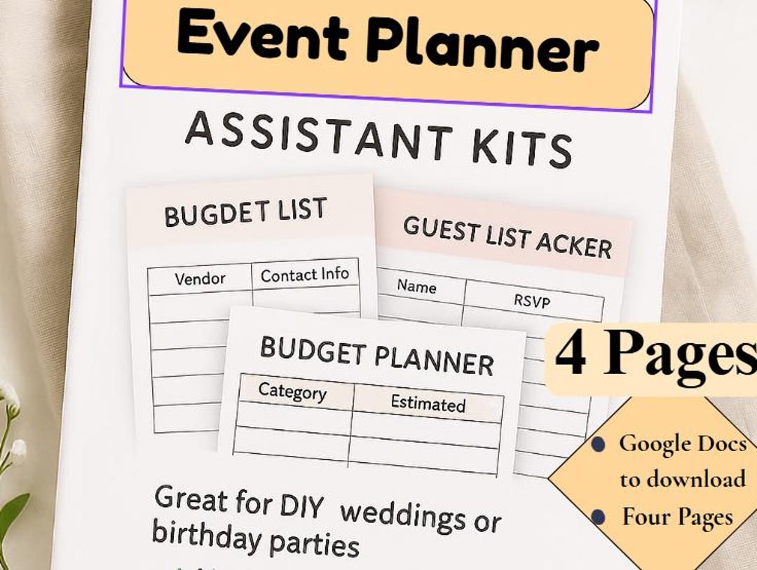 Event Planner PDF, Wedding & Birthday Party Planner Kit, Vendor Tracker ...