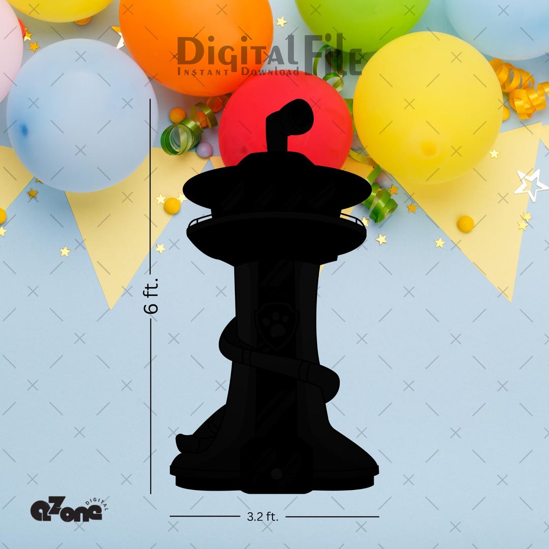 Heroic Pup Tower Clipart Blue Svg Png Party Decoration DIY Instant ...