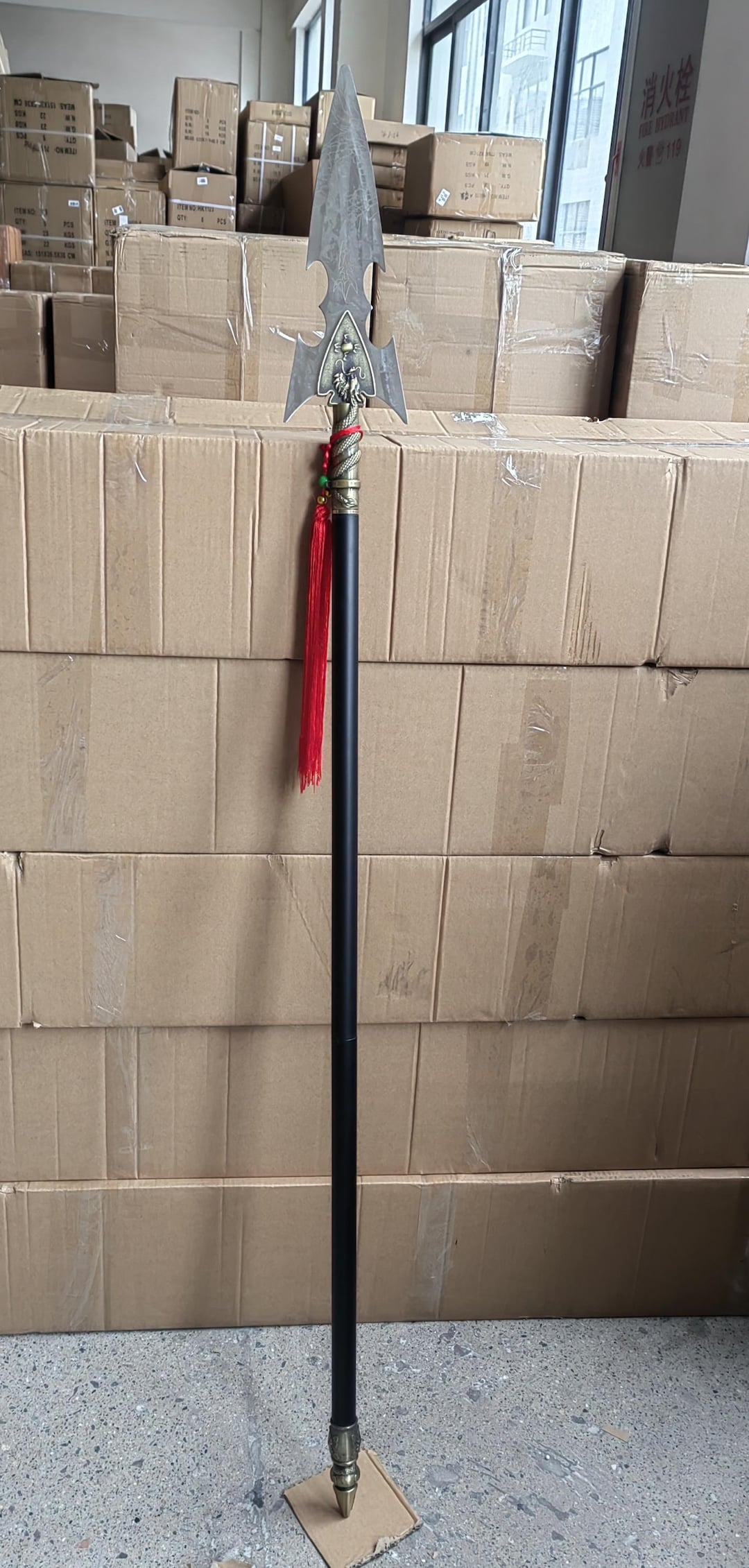 Chinese Martial Spear Red Tassel Spear China Sword Blade Metal Cosplay ...