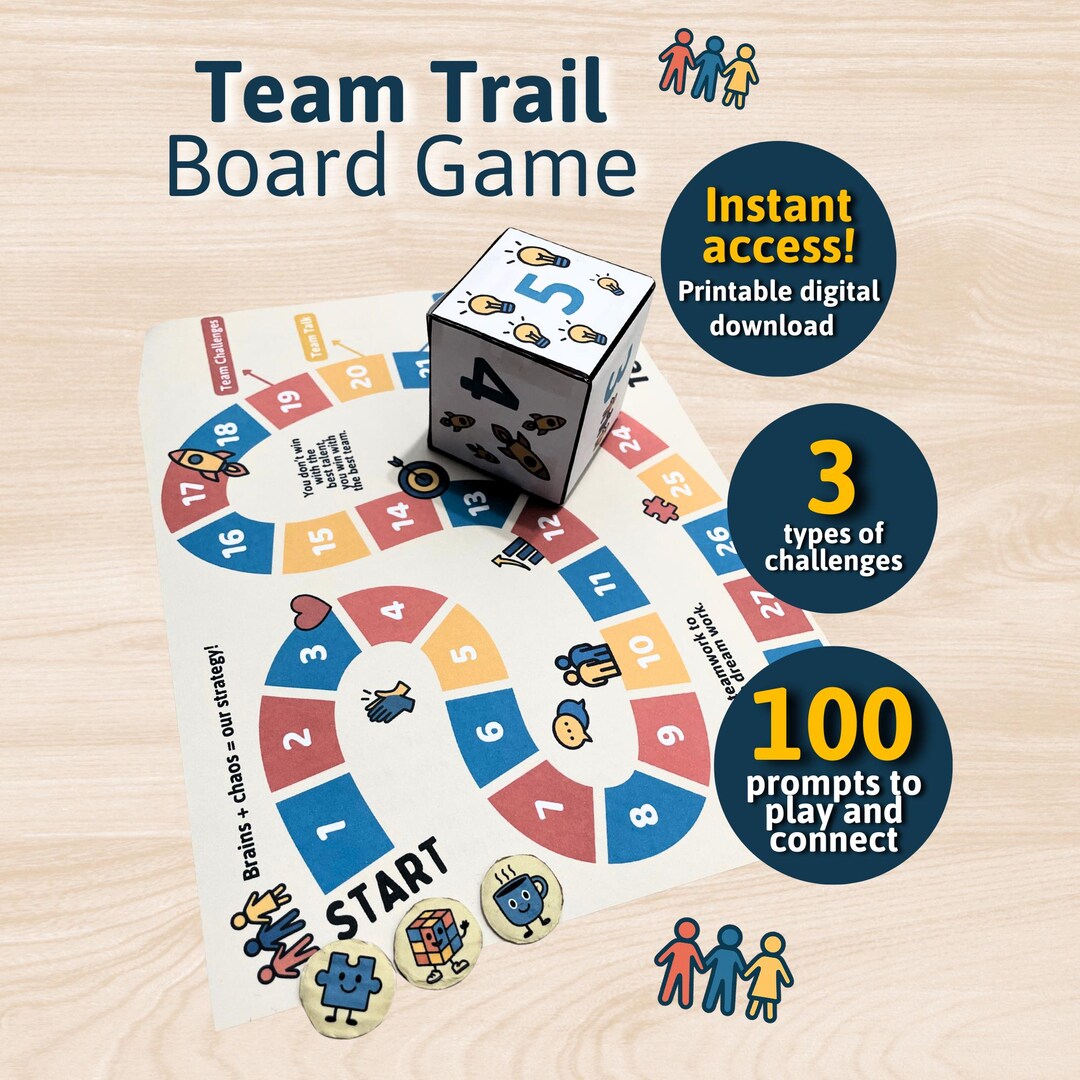 Printable Team Building Board Game: 100 Fun Challenges for Groups - Etsy UK