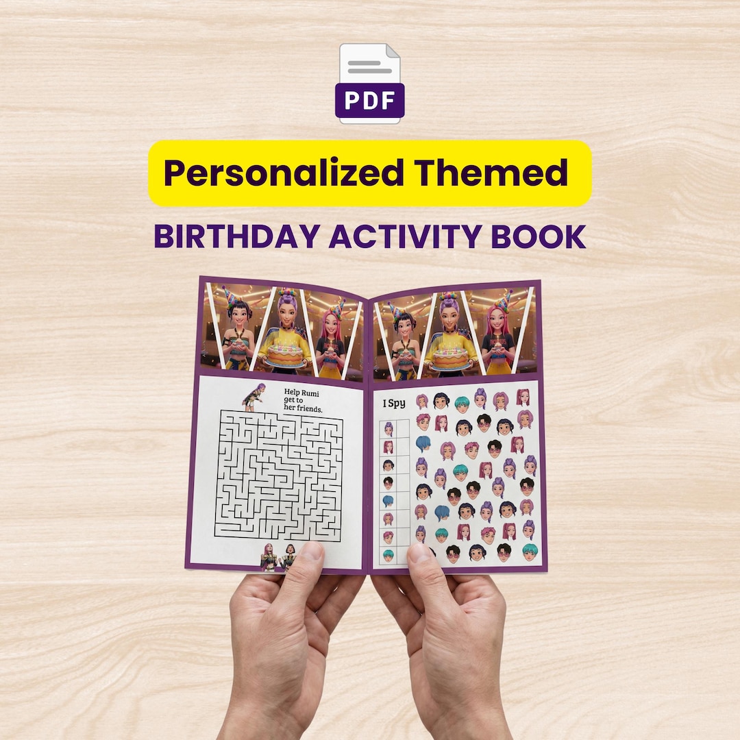 Custom-themed Birthday Activity Booklet - Etsy