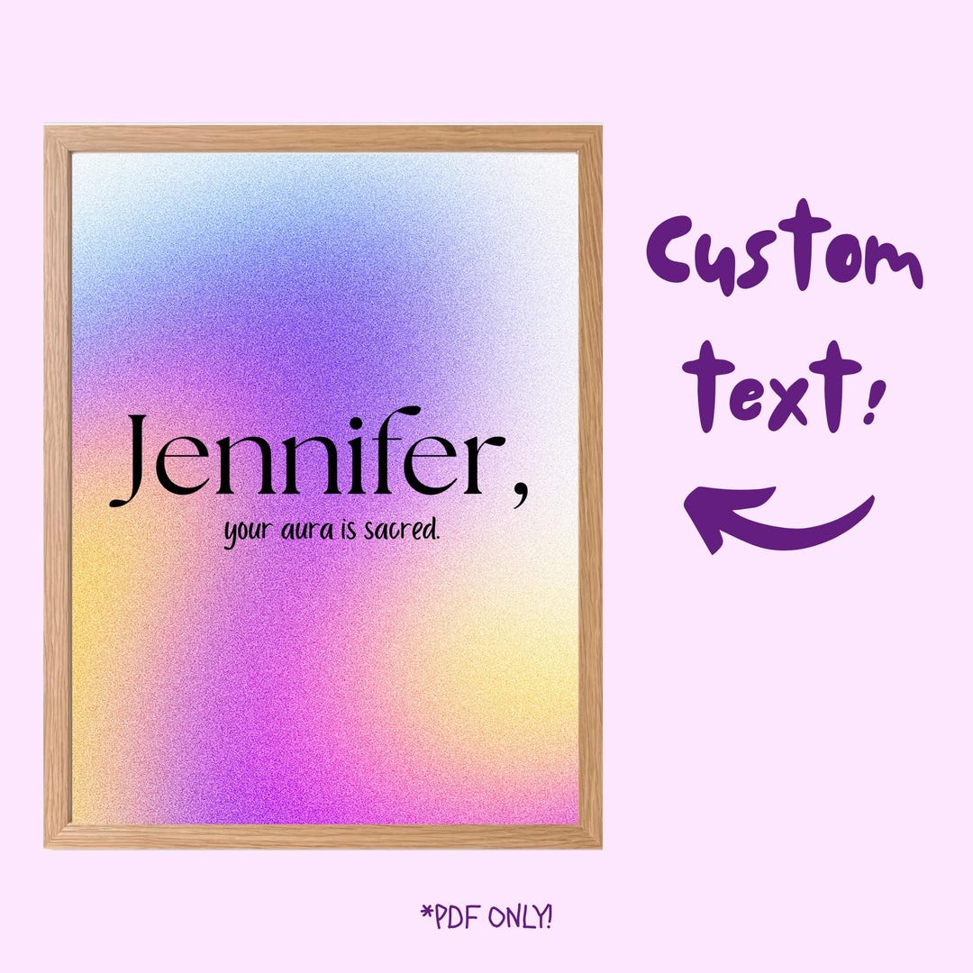 Personalized Name Gradient Aura Poster, Customized Aura Wall Art, Aura ...