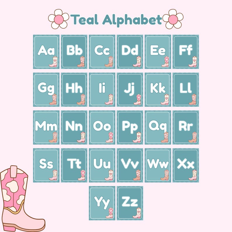 Bows and Boots - Alphabet Posters | Western Disco Cowgirl Classroom ...