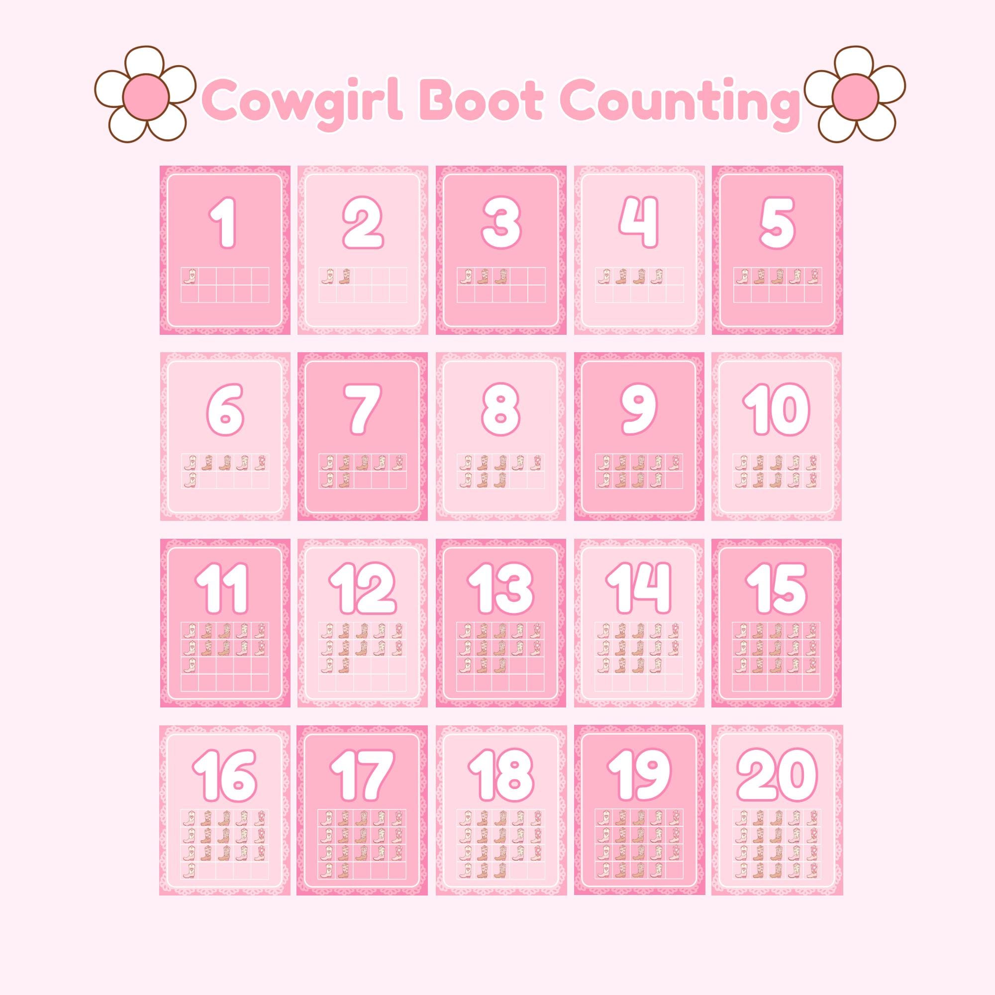 Western Cowgirl Numbers 1-20 Poster: Classroom Decor (digital Download ...