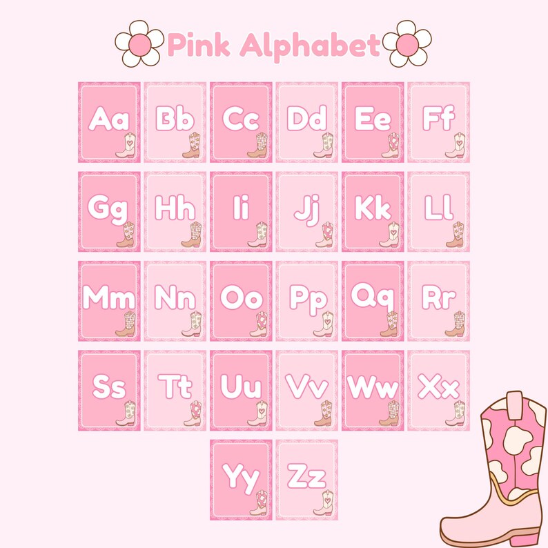 Bows and Boots - Alphabet Posters | Western Disco Cowgirl Classroom ...