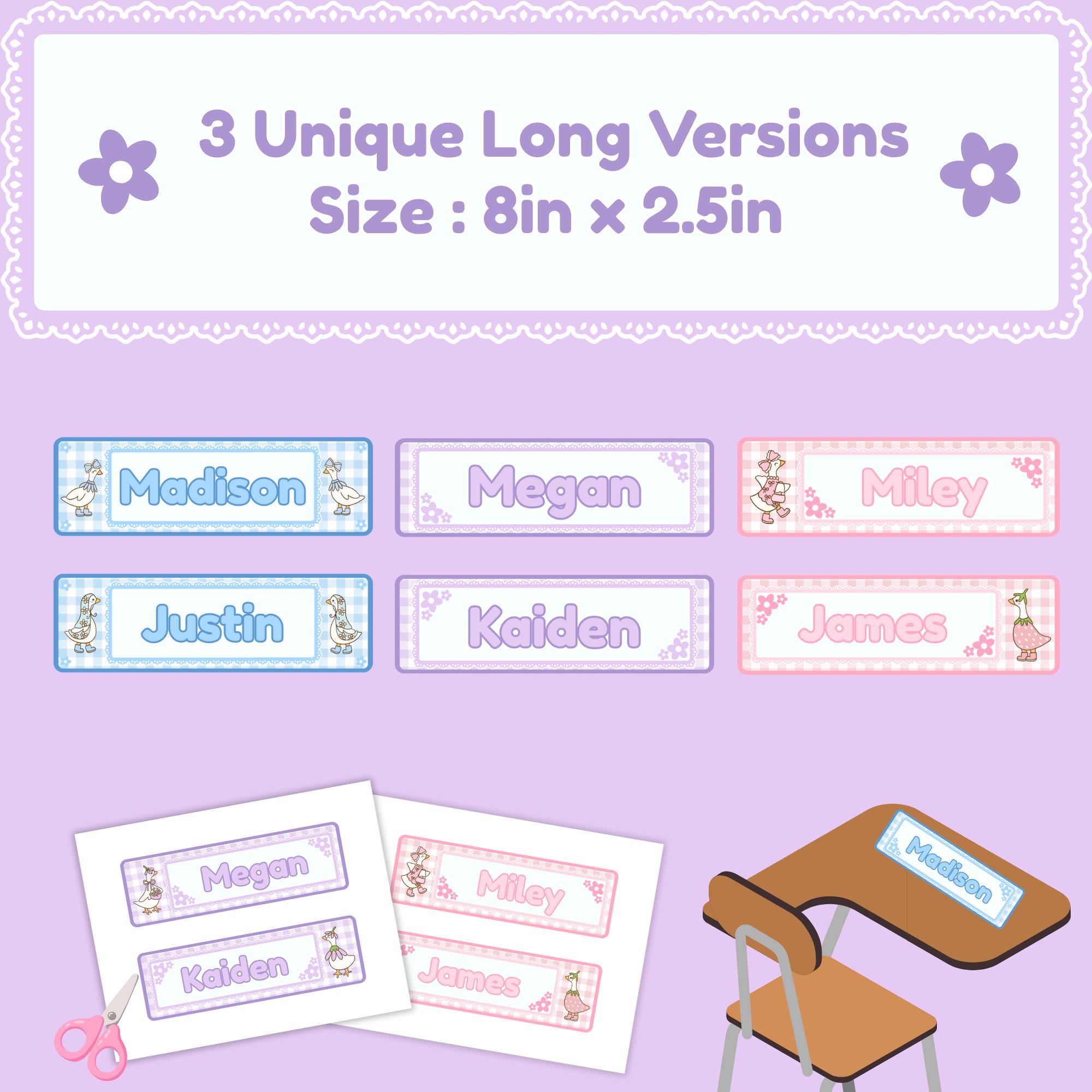 Silly Goose Classroom Name Tags: Pastel Gingham Decor (digital Download ...