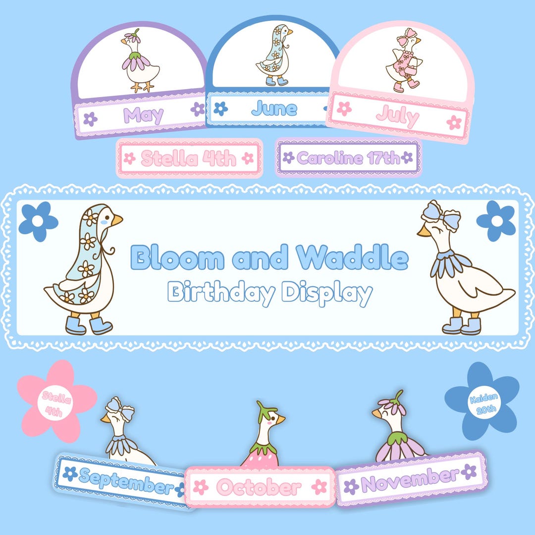 Silly Goose Classroom Birthday Display | Editable Canva Template ...