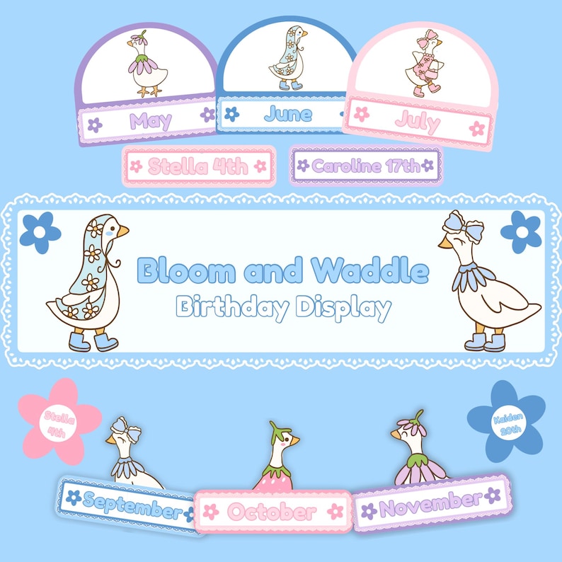 Silly Goose Classroom Birthday Display | Editable Canva Template ...