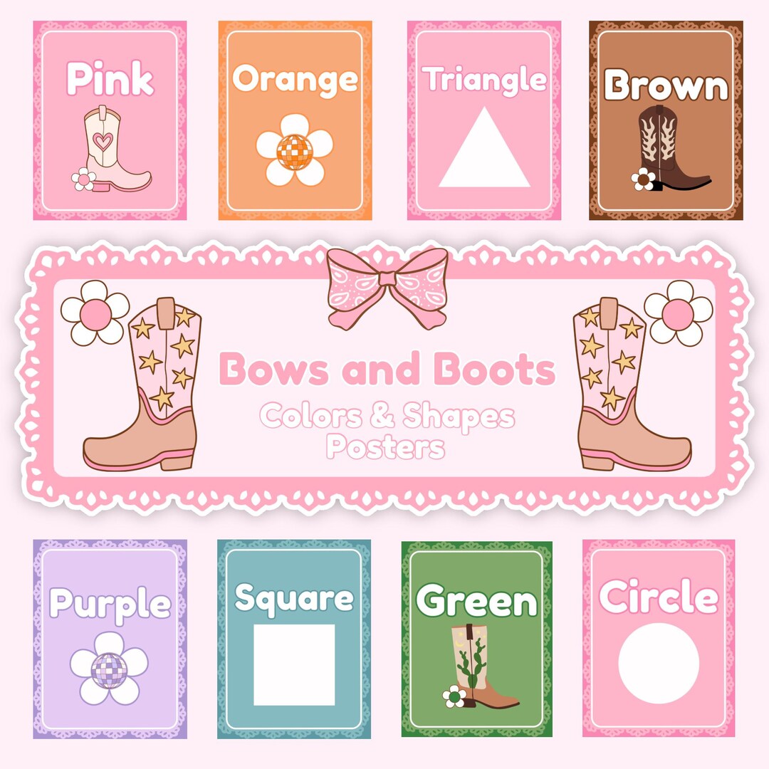 Disco Cowgirl Classroom Posters | Colors & Shapes Learning Decor ...