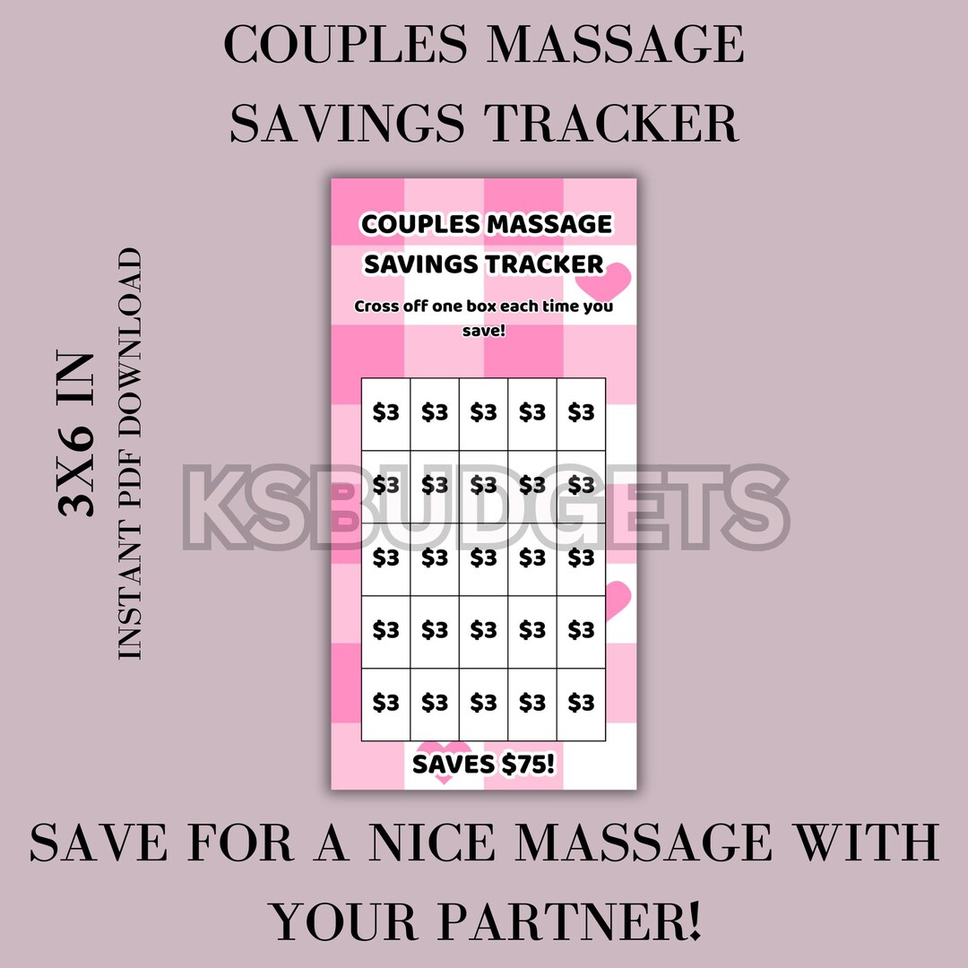 Couples Massage Savings Tracker: Romantic Budget Challenge (printable ...