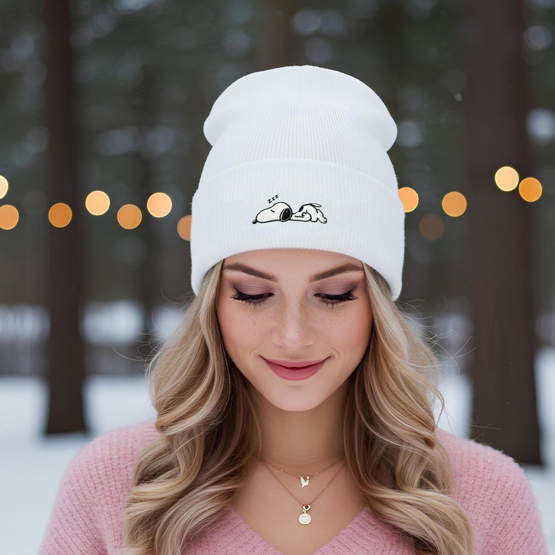 Snoopy Knit Beanie Hat, Cute Peanuts Beanie, Snoopy Winter Hat, Unisex ...