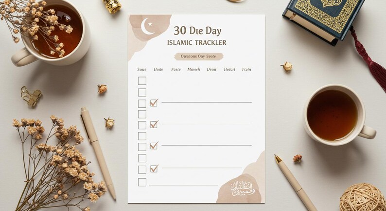 30-day Islamic Habit Tracker Printable | Muslim Daily Routine Planner ...
