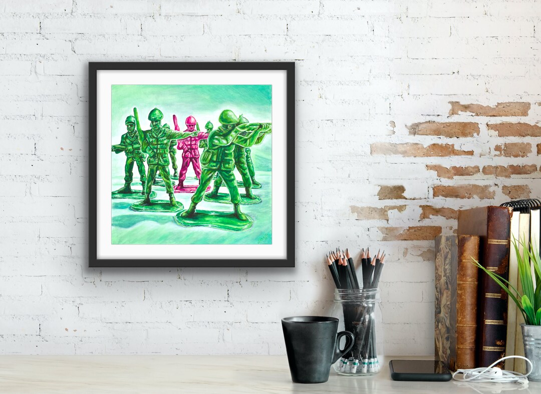 Army Men Giclee Art Print, Unframed, 8x8 Inches - Etsy