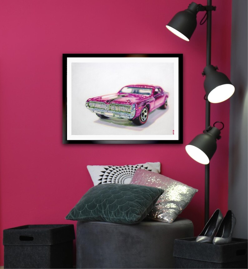 Pink Hot Wheels Toy Car Art Print, Unframed, 12 X 16 Inches - Etsy