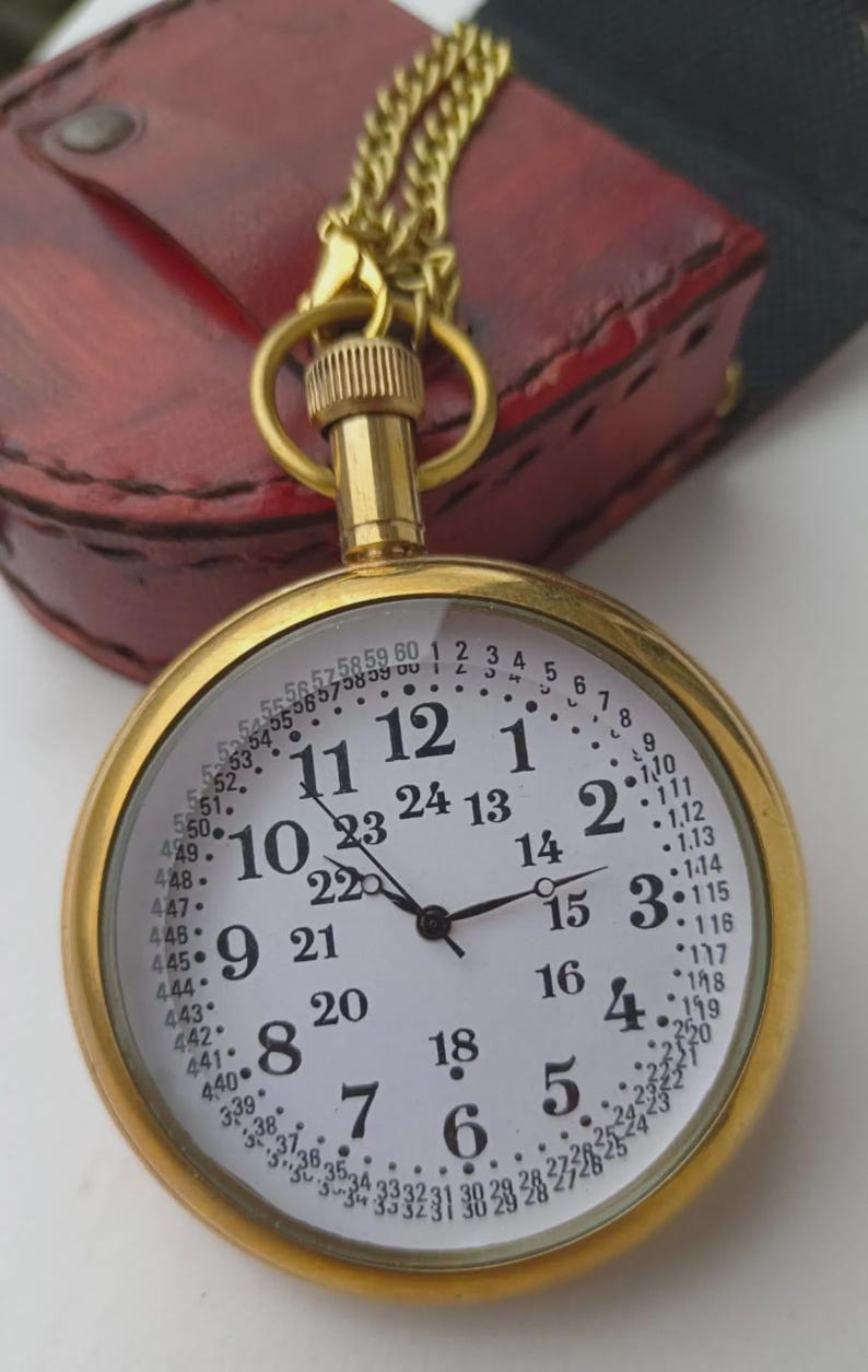 Vintage Brass Pocket Watch | Nautical Compass With Chain Gift for Dad ...