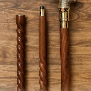 Handmade Wooden Walking Cane With Brass Ram Head Handle - Etsy