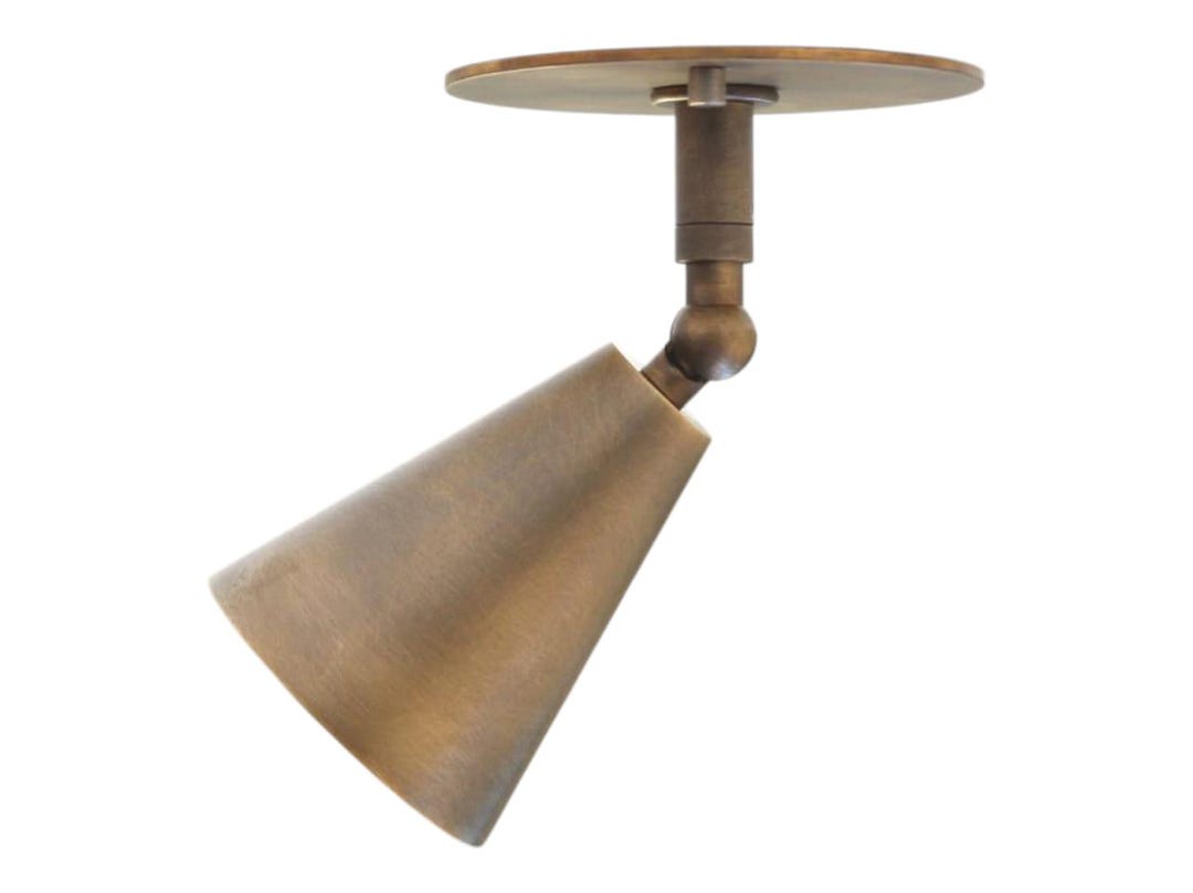 Handmade Brass Adjustable Ceiling Light | Mid Century Modern Cone ...