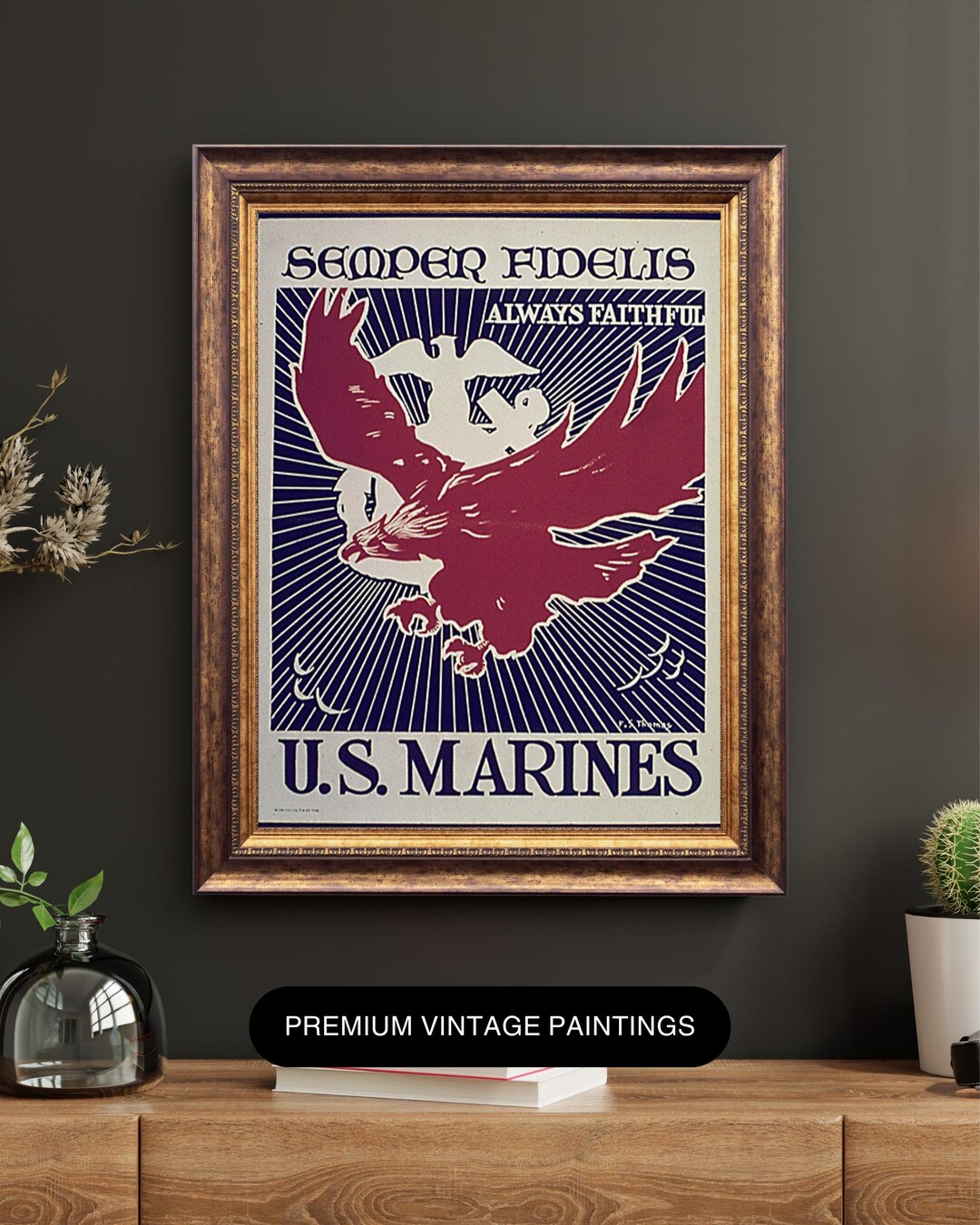 Semper Fidelis US Marines WWII Poster: Eagle, Globe & Anchor, Gift for ...