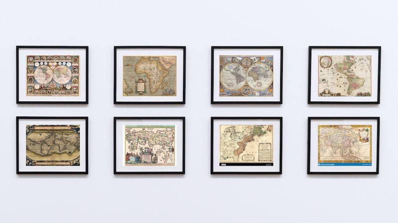 Ancient Maps Bundle: 151 Vintage Cartography Images (JPG Digital ...