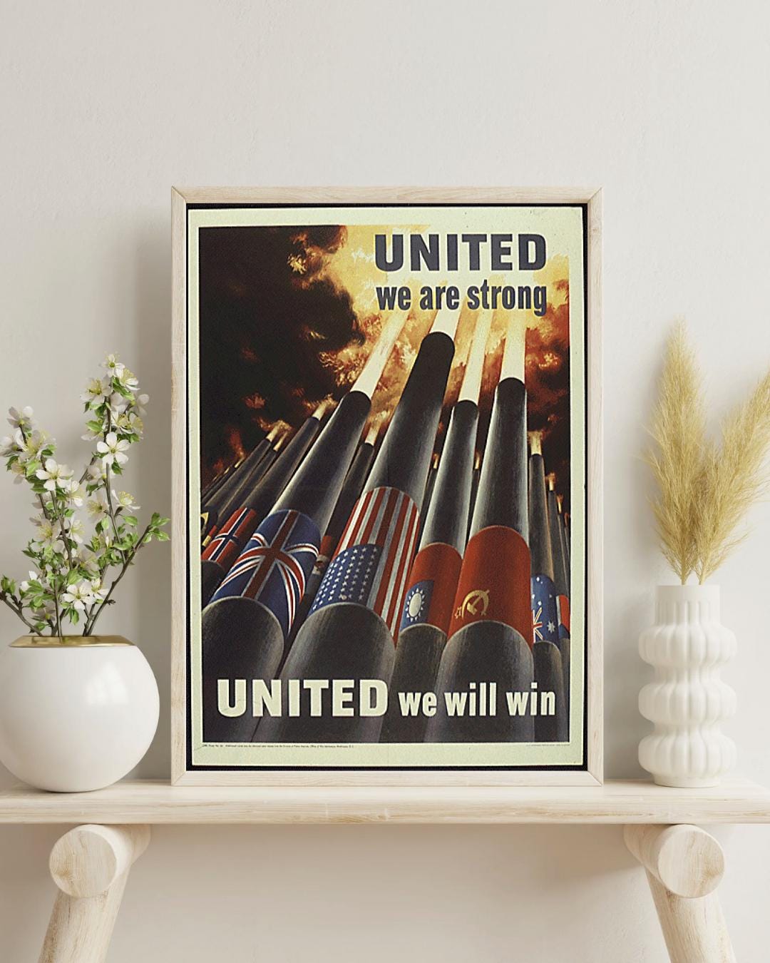 WWII Allied Nations Poster: Vintage Artillery Art (JPG Digital Download ...
