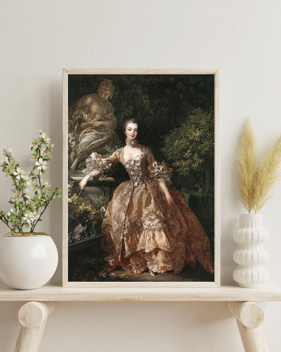 François Boucher Marquise Portrait Print, Rococo French Classical Art ...