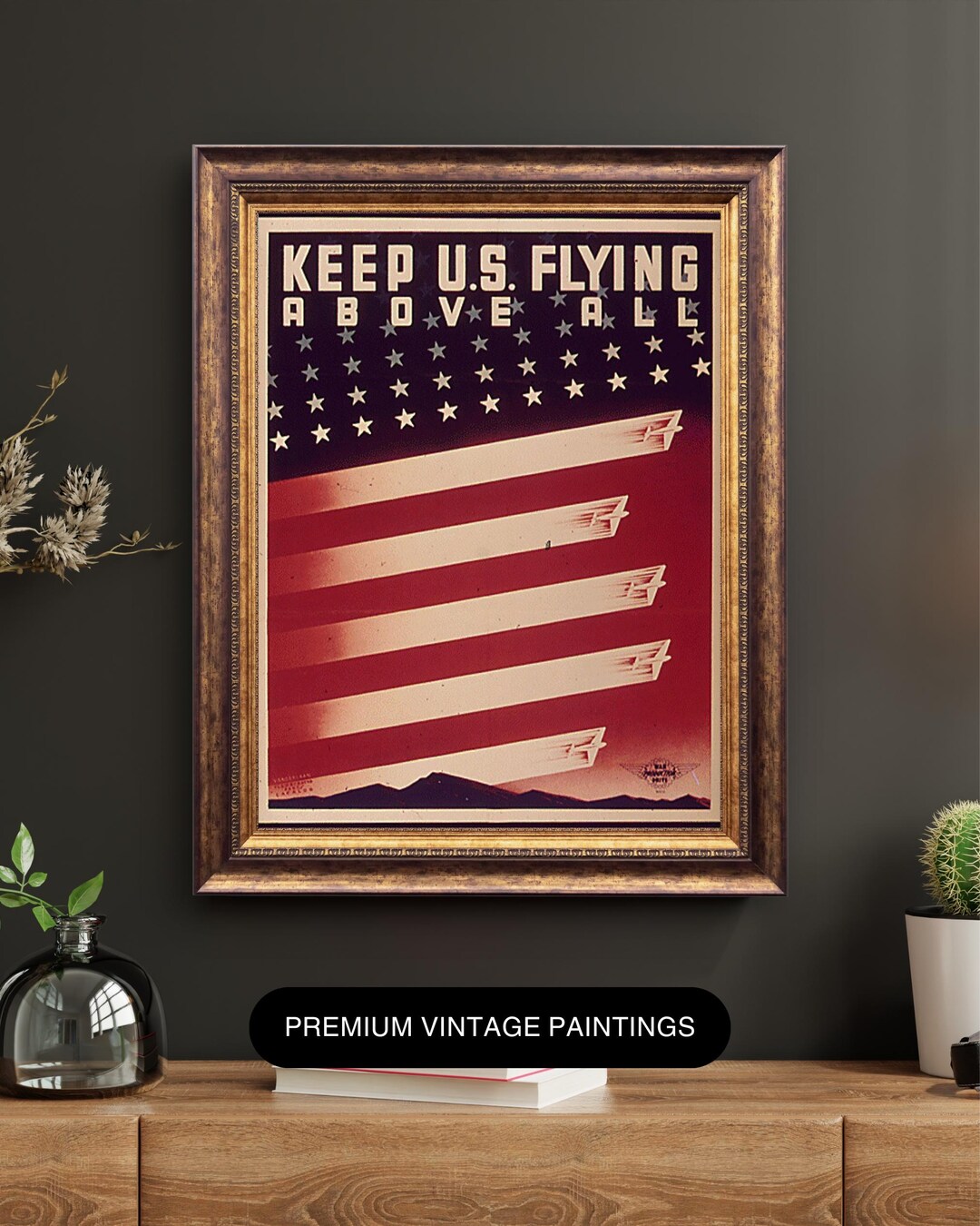 WWII Aviation Poster: Keep U.S. Flying - Vintage War Propaganda ...
