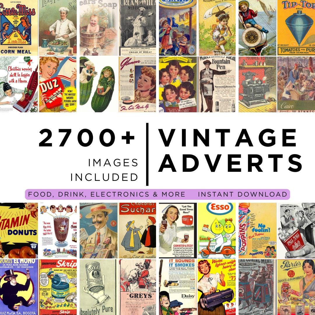Vintage Ads Collection, Antique & Early 1900s Advertisements, Printable ...