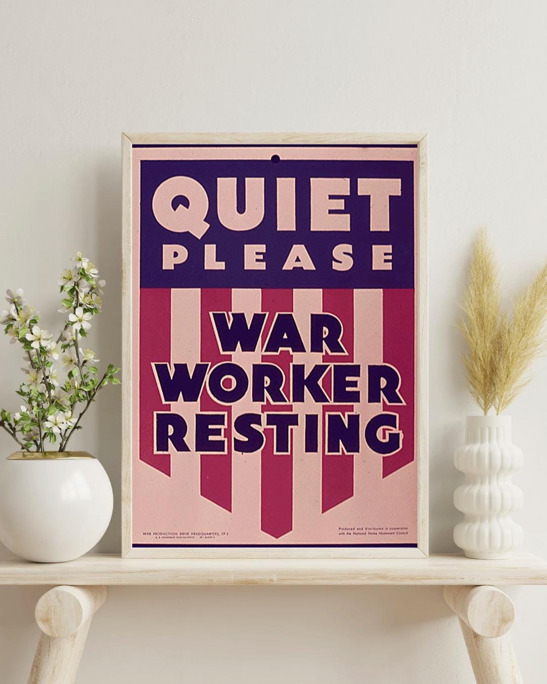 WWII Propaganda Poster: "quiet Please - War Worker Resting" (JPG ...