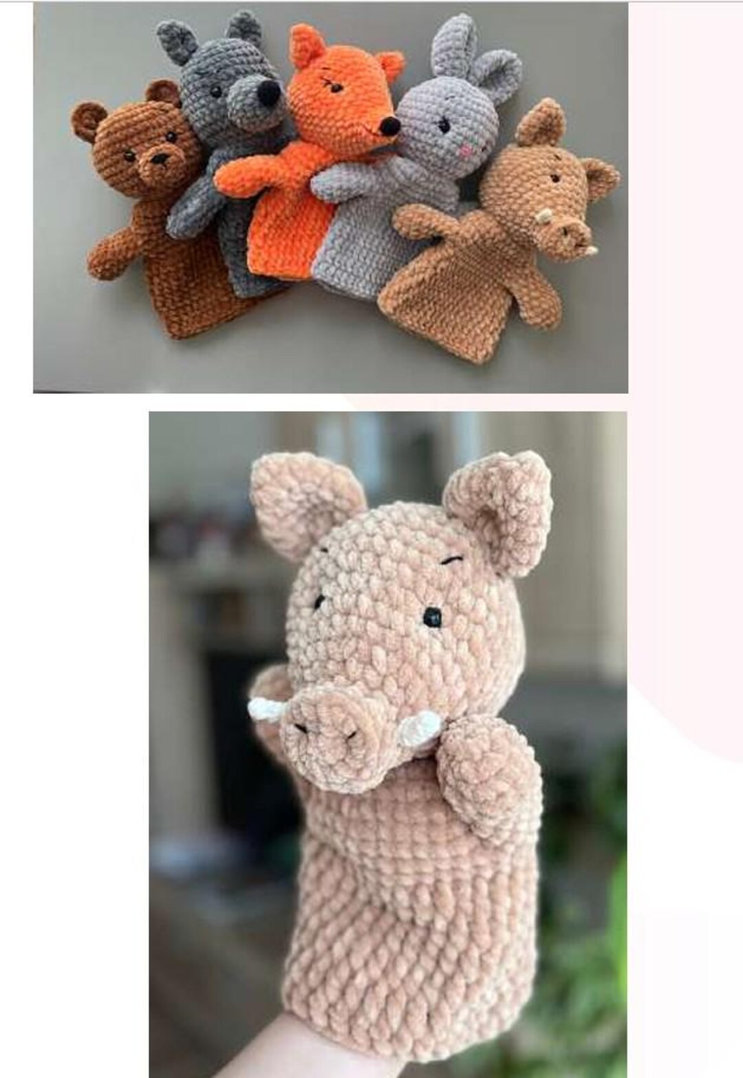 Crochet Boar Hand Puppet Pattern PDF Crochet Amigurumi Hand - Etsy