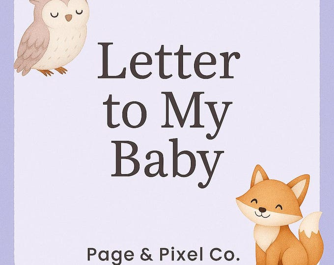 Letter to My Baby Printable – One Page Baby Keepsake PDF – Emotional ...