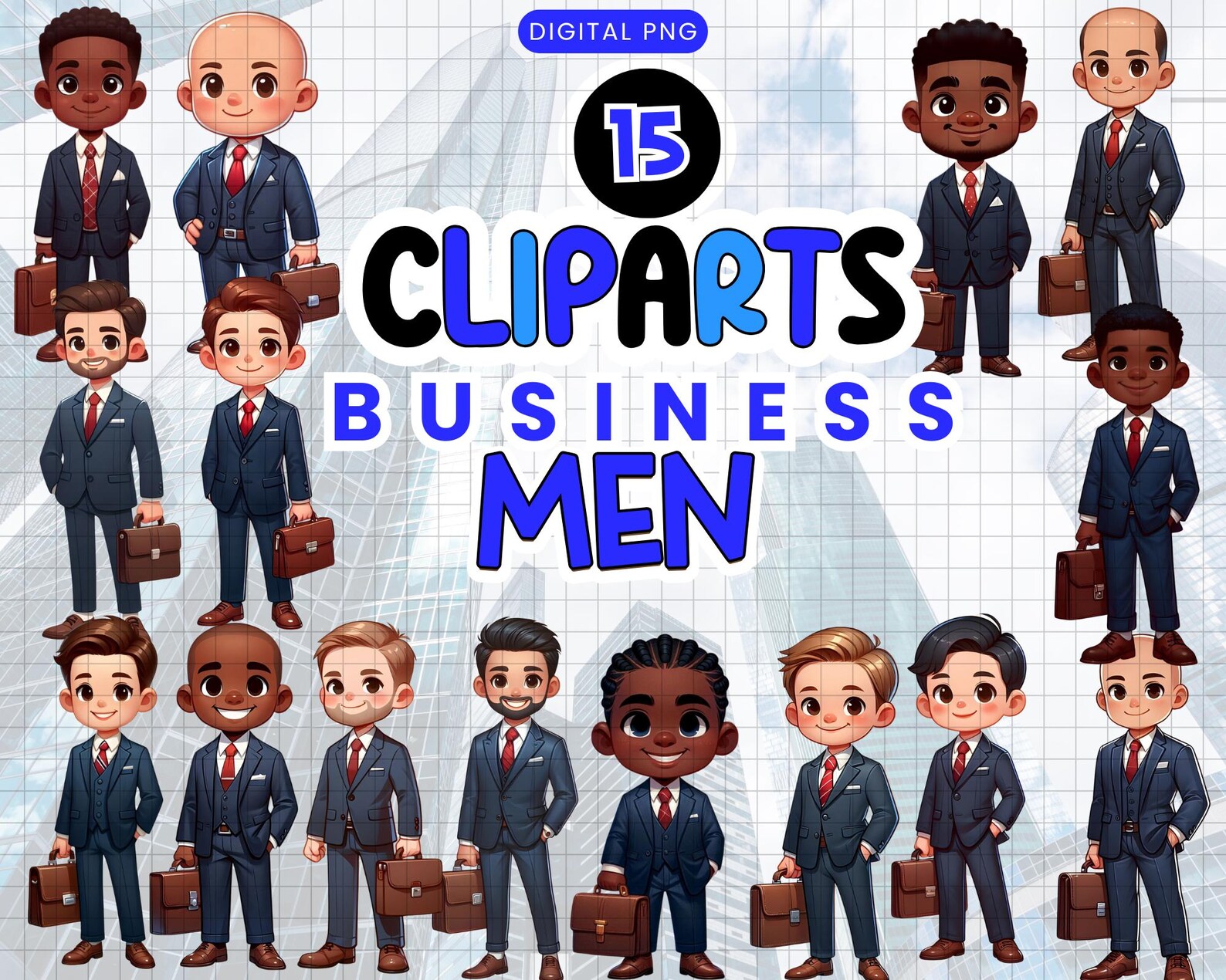 15 Business Men Clipart | Professional Men PNG | Male Office Workers ...