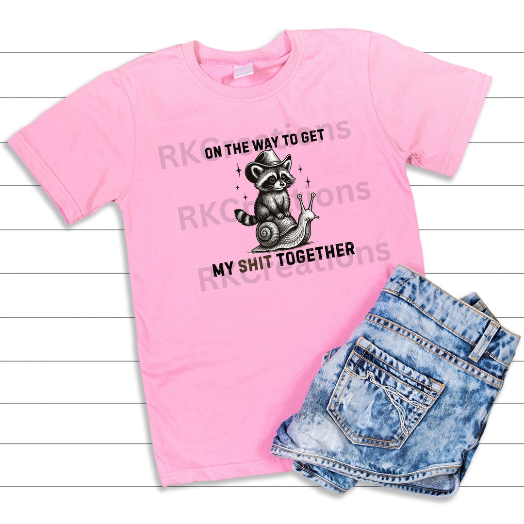 Funny Cowboy Raccoon Riding Snail PNG, Sarcastic Humor Design (digital ...