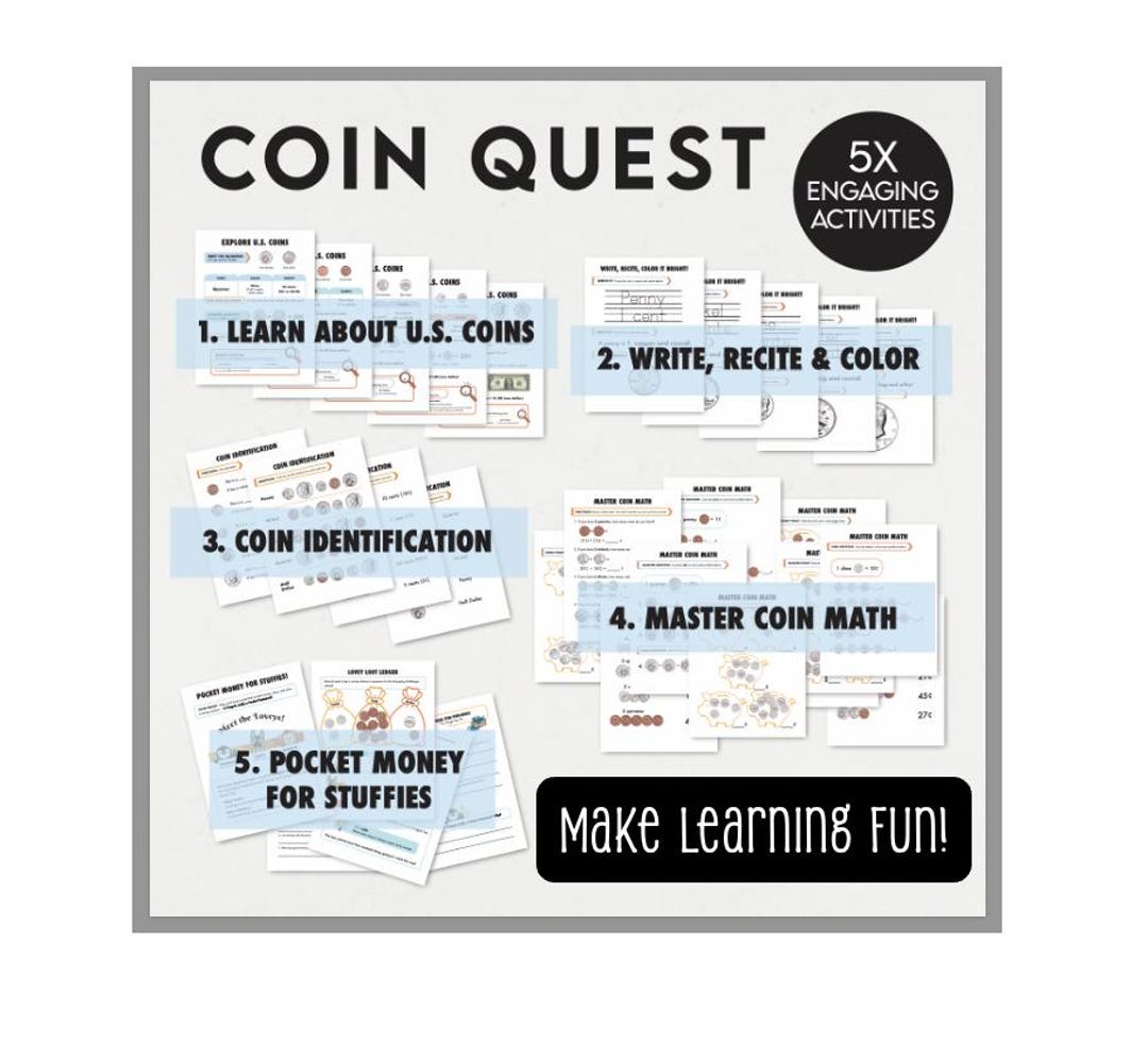 Coin Counting Worksheets – U.S. Money Math Printable (digital Download ...