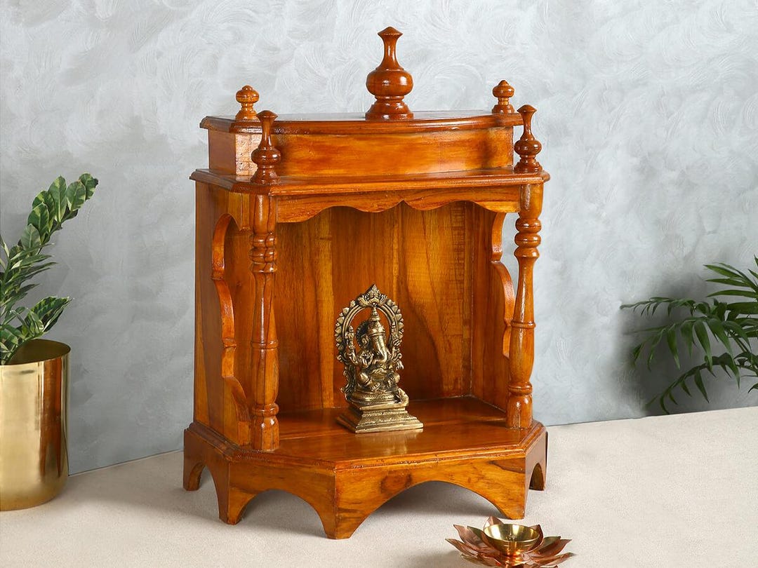 Wooden Temple | Simple yet Elegant, This Teak Wood Carving | Home ...