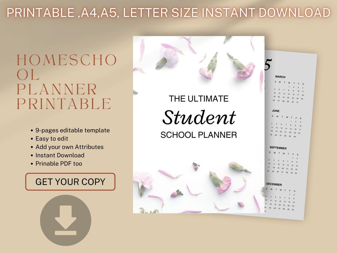 Homeschool Planner Printable 2024–2026,academic Lesson Planner,editable ...