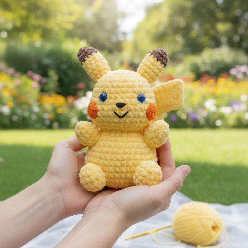 Pikachu Amigurumi Crochet Pattern PDF | Beginner Friendly Pokemon ...