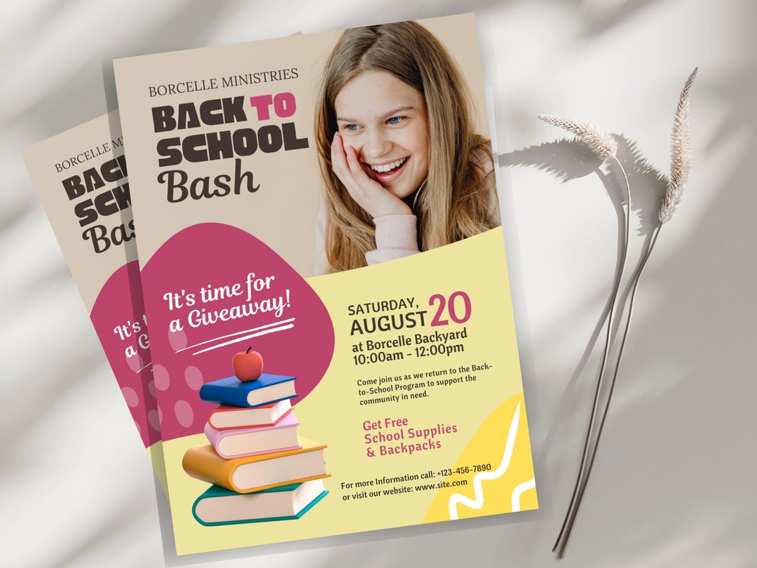 Back to School Bash Flyer | Editable Canva Template | Back to School ...