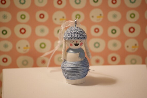 Items similar to Caroling Bunny Thread Keeper on Etsy